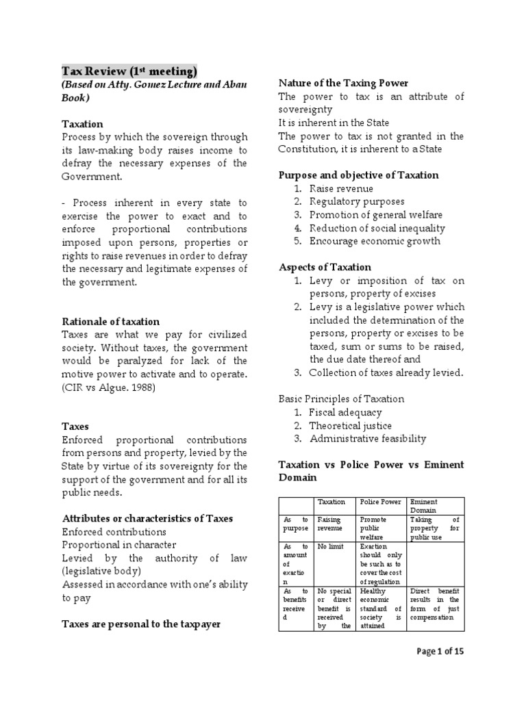 Taxation Law Notes | PDF | Taxes | Tax Deduction