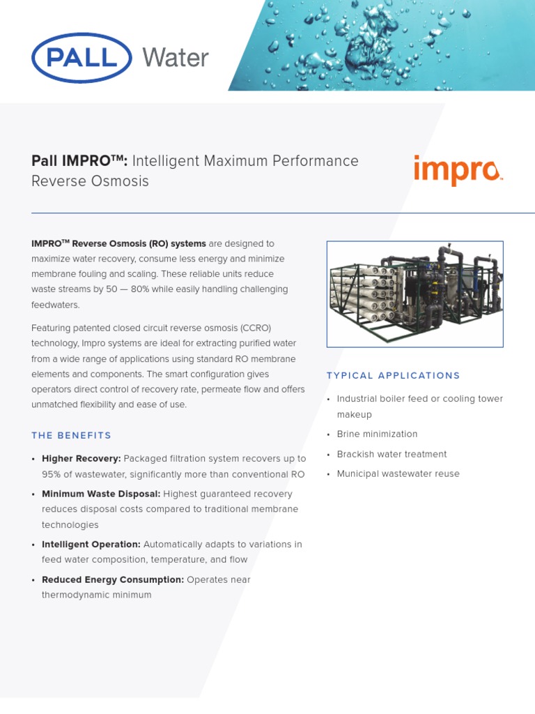 Pall Water - IMPRO - CCRO Skid System | Download Free PDF | Membrane ...