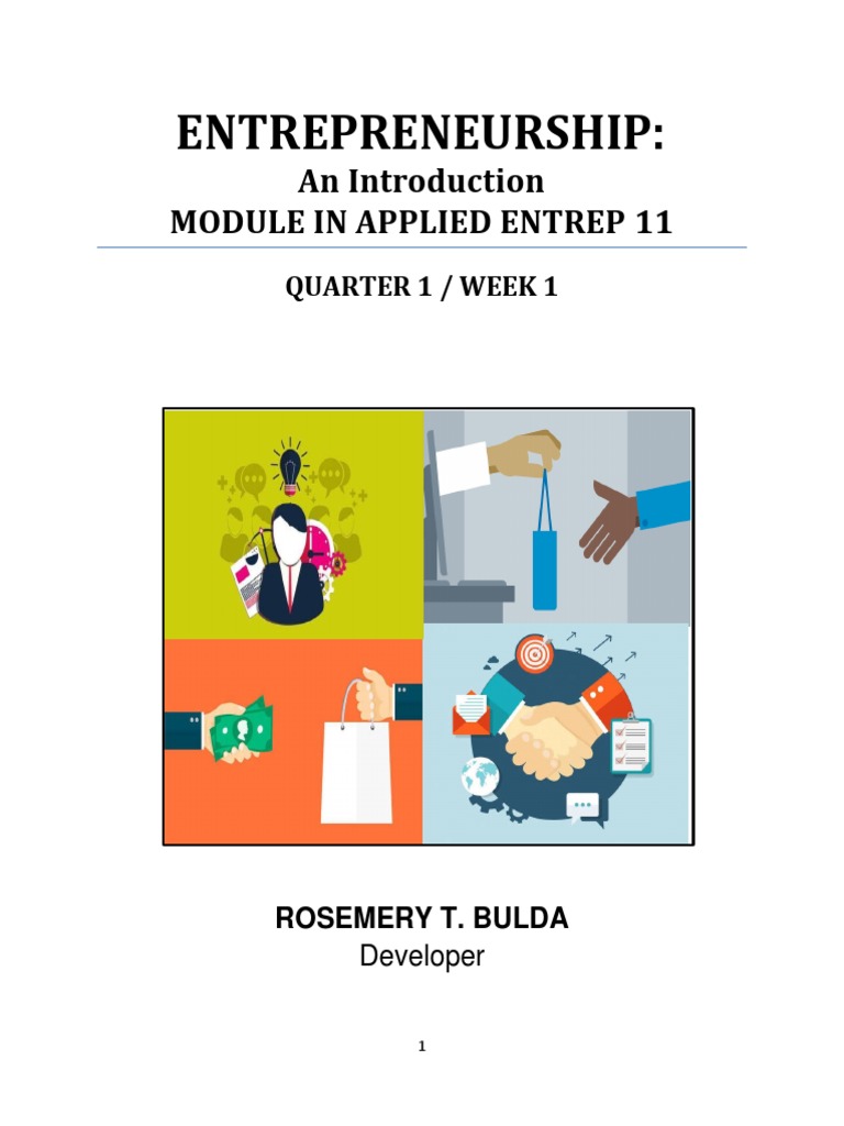Entrepreneurship:: An Introduction Module in Applied Entrep 11 | PDF | Entrepreneurship | Risk