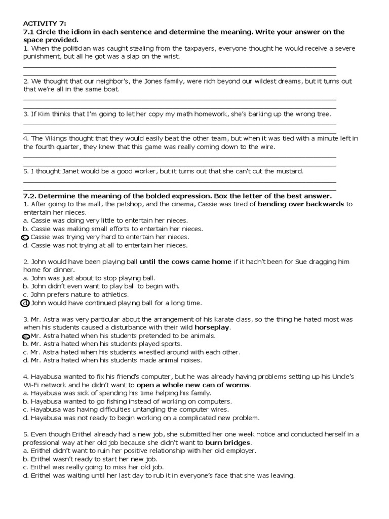 Grade 7 Activity 7 | PDF