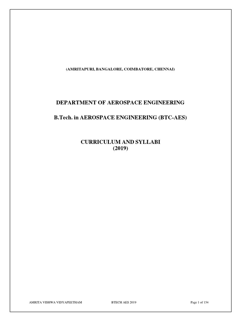 B.Tech Aerospace Engg Curriculum | PDF | Electrical Network ...