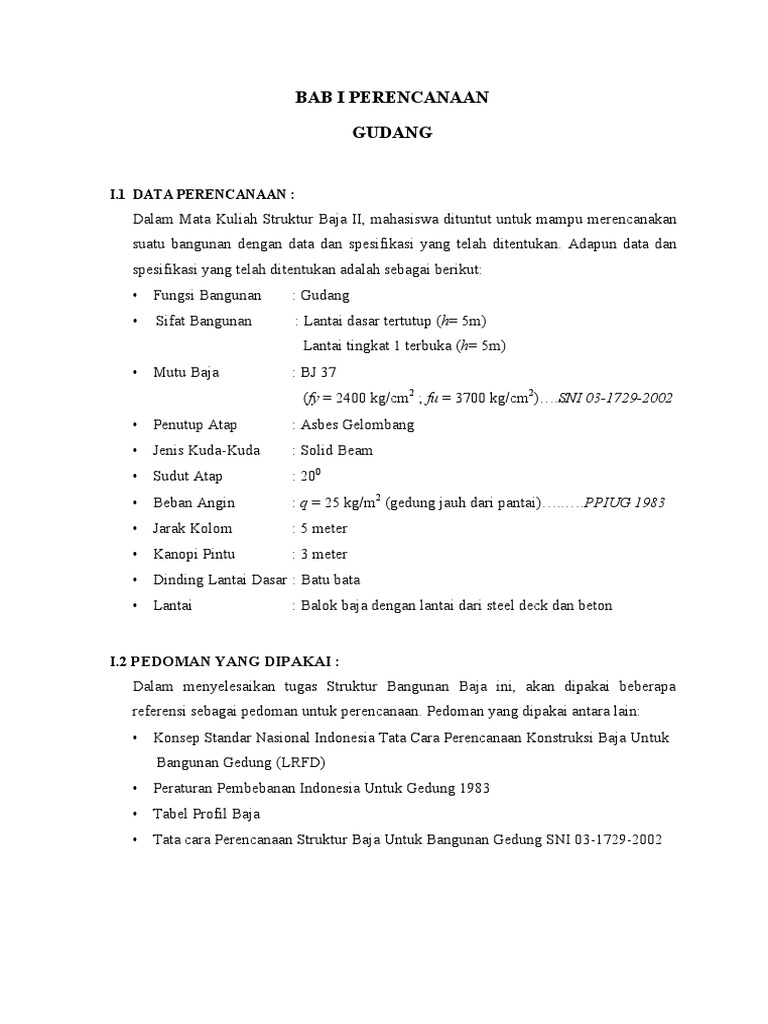 Contoh Tugas Besar STR Baja | PDF