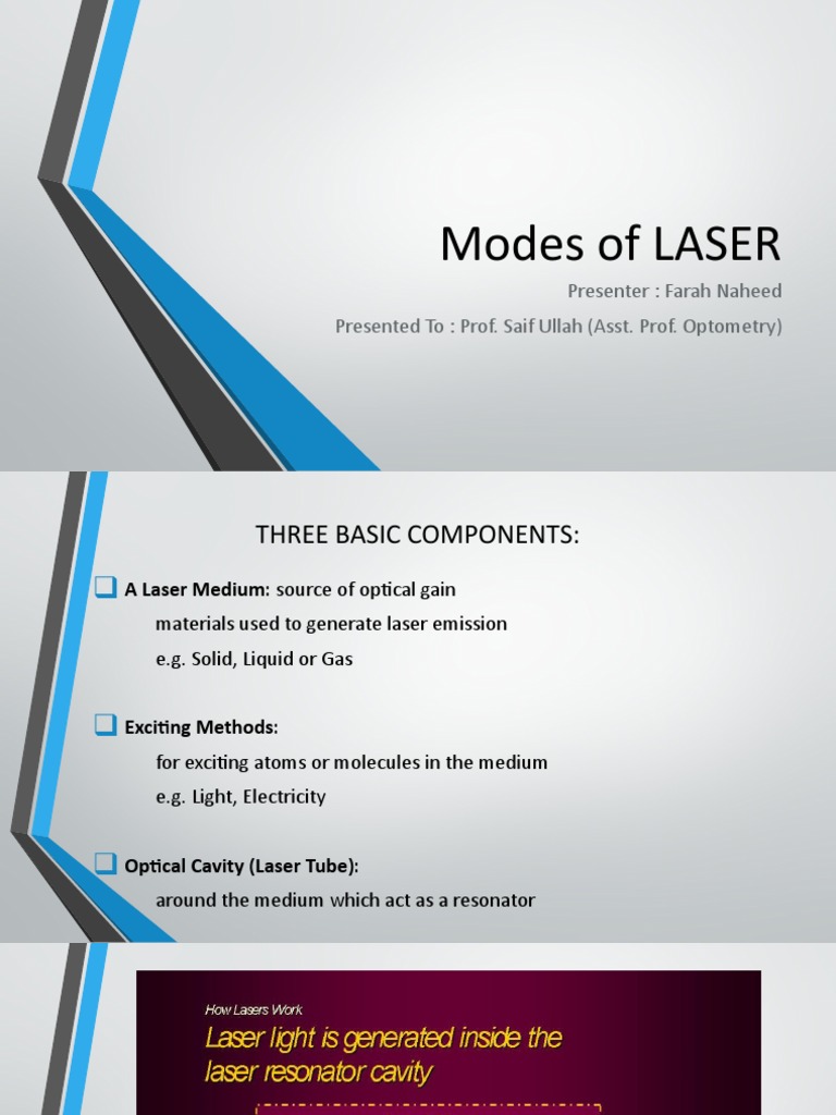 Modes of Lasers | PDF | Laser | Physical Chemistry