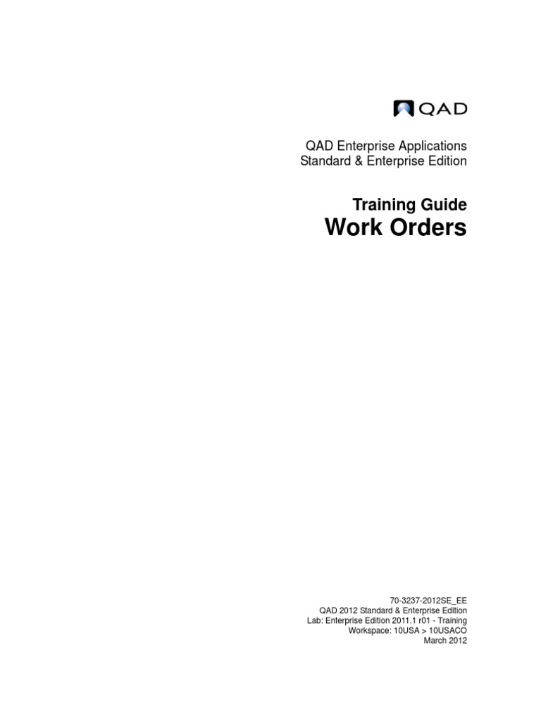 WorkOrders TG v2012SE EE | PDF | Trademark | Inventory