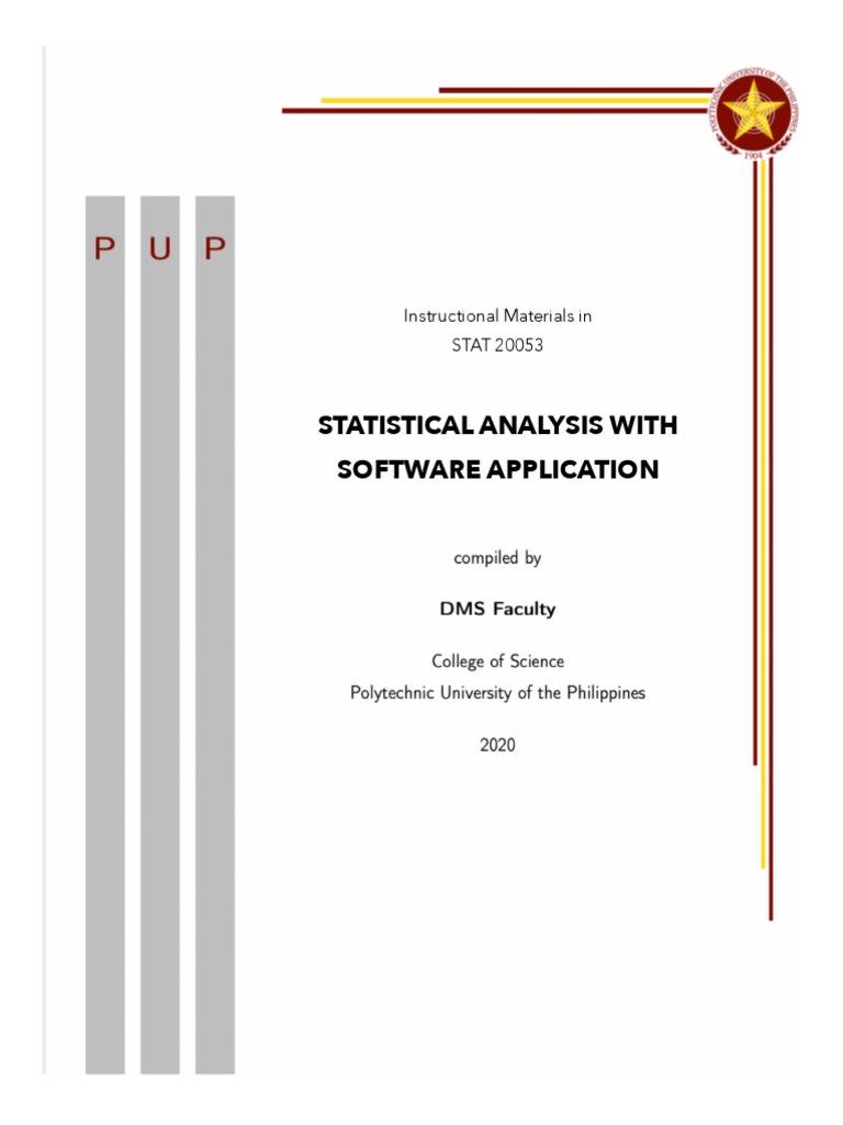 Statistical Analysis with Software Application: An Instruction Manual ...