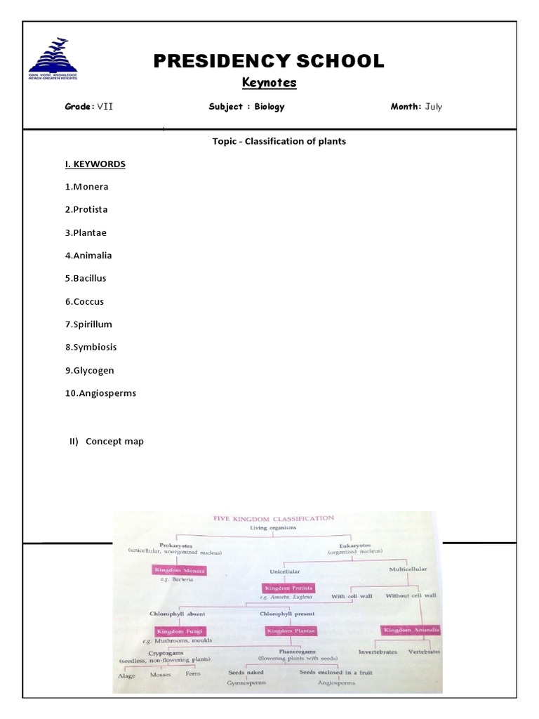 Classification of Plants | PDF | Plants | Leaf