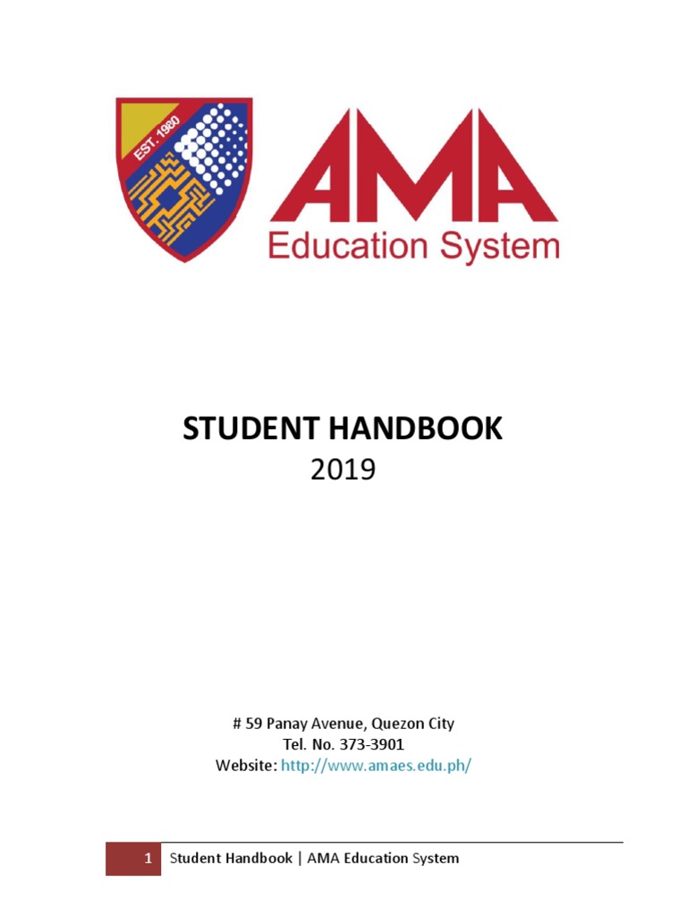 AMAEducation System Student Handbook - 2019 PDF | PDF | University And ...