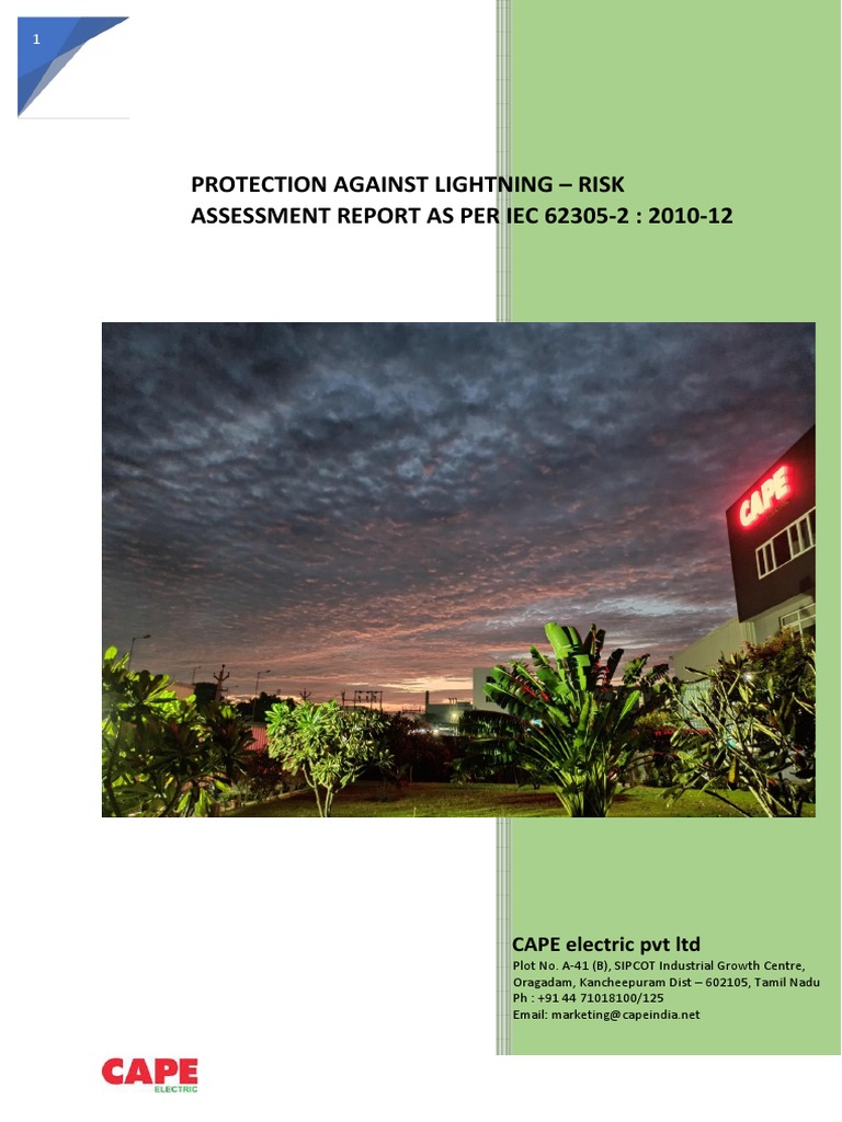 Lightning Risk Assessment Report | PDF | Risk | Electrical Conductor