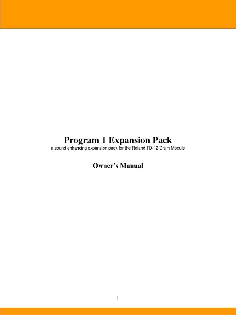 Program 1 Expansion Pack: Owner's Manual | PDF | Computer File | Indemnity