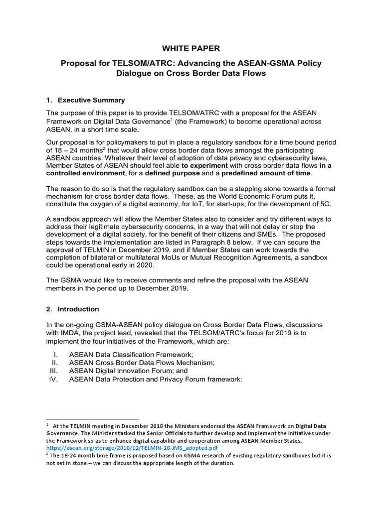 ASEAN Sandbox Proposal EXTERNAL - Final - 20190403 | PDF | Internet Of ...
