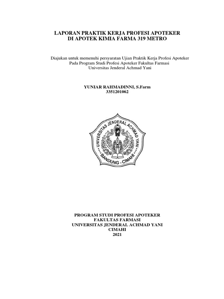 Contoh Laporan Apotik | PDF