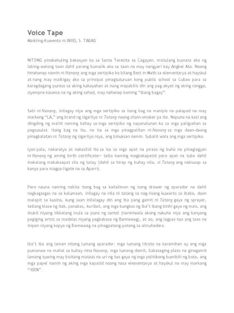 Voice Tape | PDF