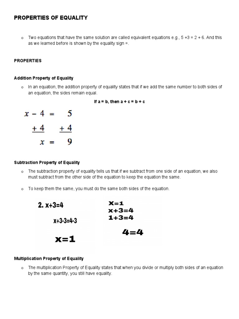 Properties of Equality | PDF | Elementary Mathematics | Geometry