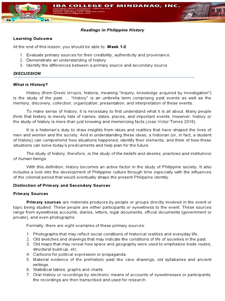 Understanding Philippine History Sources | PDF | Primary Sources | Science