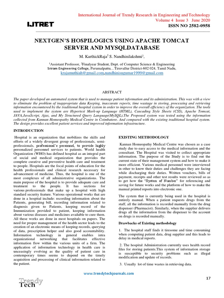 Nextgen's Hospilogics Using Apache Tomcat Server and Mysqldatabase | PDF | Databases | Pharmacy