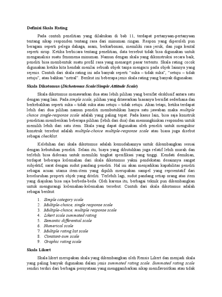 Definisi dan Jenis Skala Rating | PDF