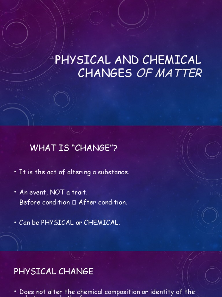 Physical and Chemical Changes of Matter | PDF
