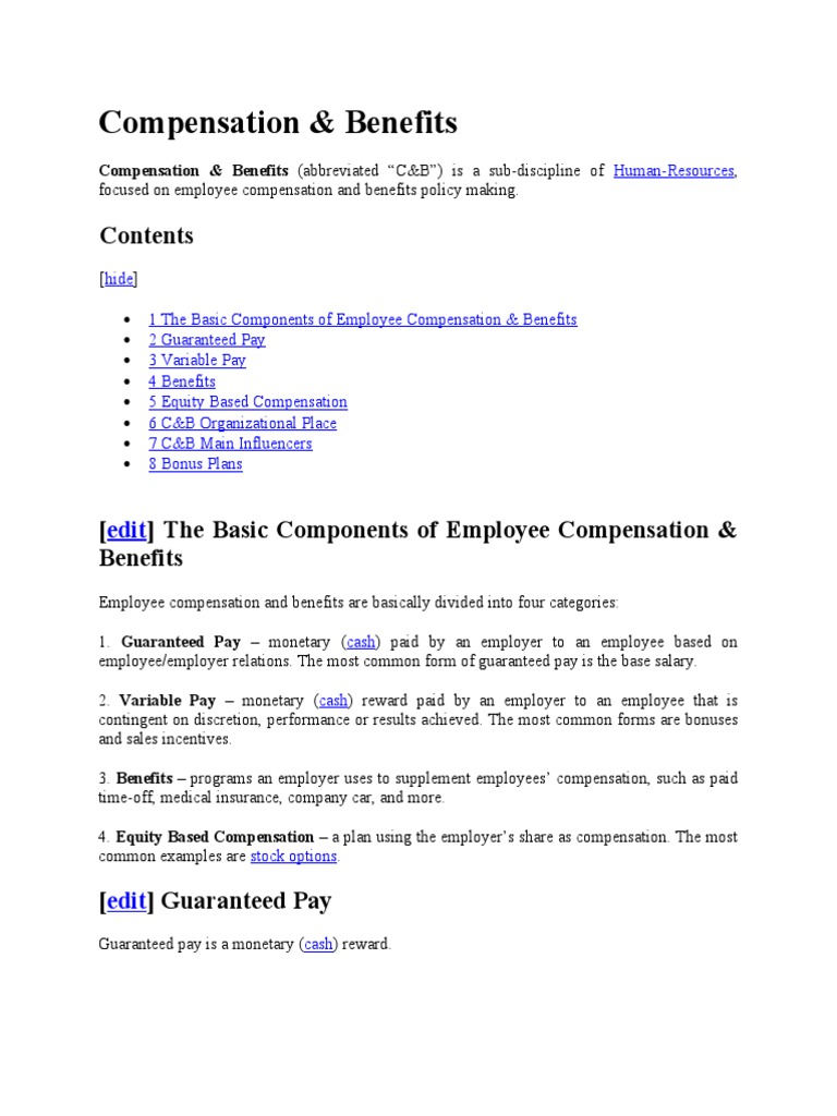 Compnt and Benefit | PDF | Compensation And Benefits | Economies