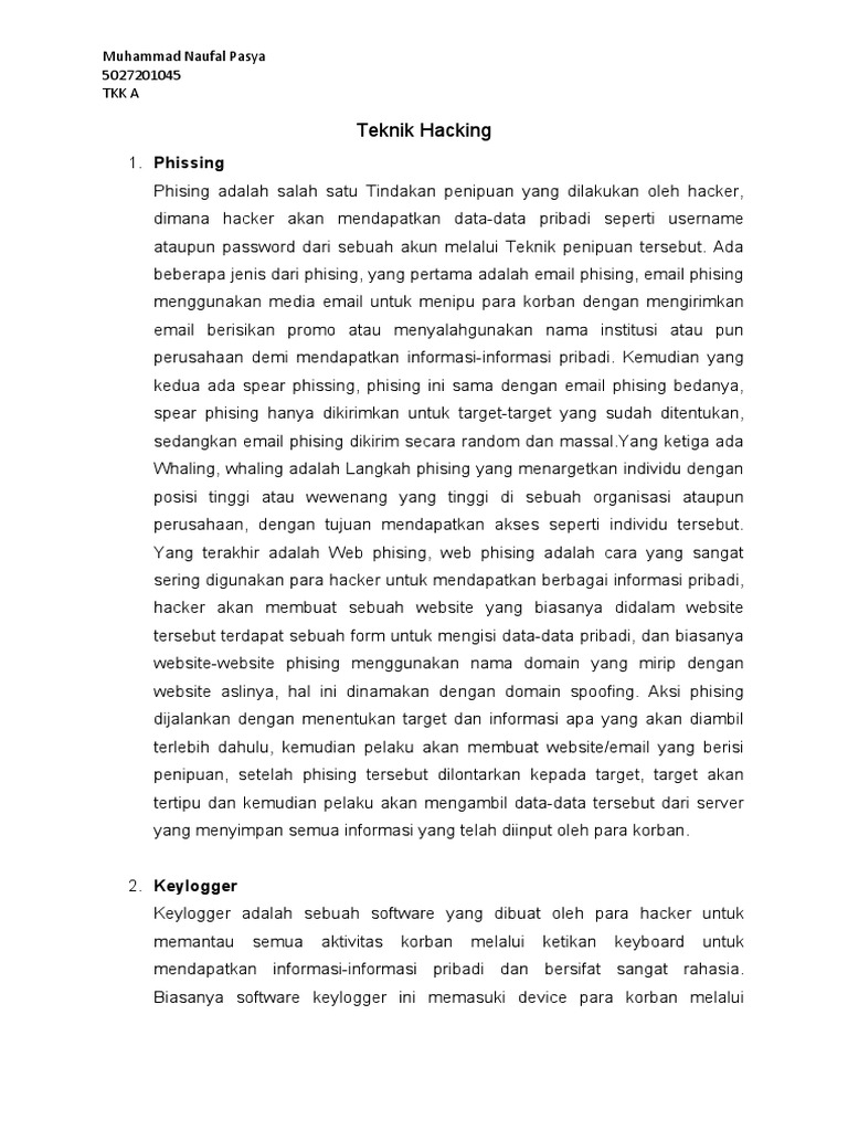 Teknik Hacking | PDF | Ilmu Sosial | Komputer
