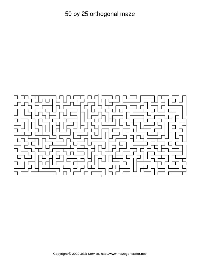 50 by 25 Orthogonal Maze | PDF