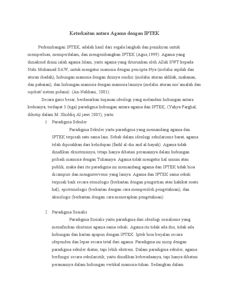 Agama Dan Iptek | PDF