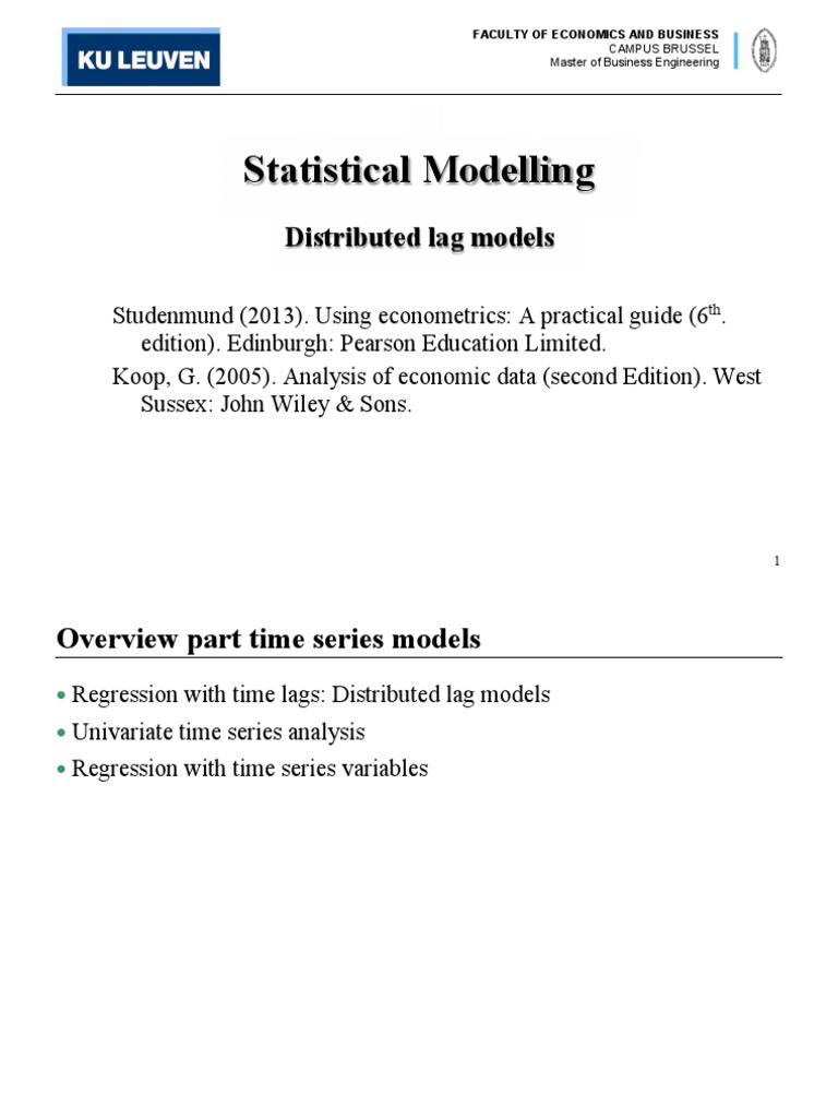 Distributed Lag Models in Econometrics | PDF | Time Series | Regression ...