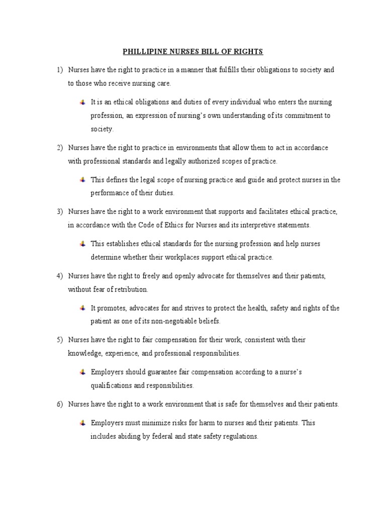 Phillipine Nurses Bill of Rights | PDF