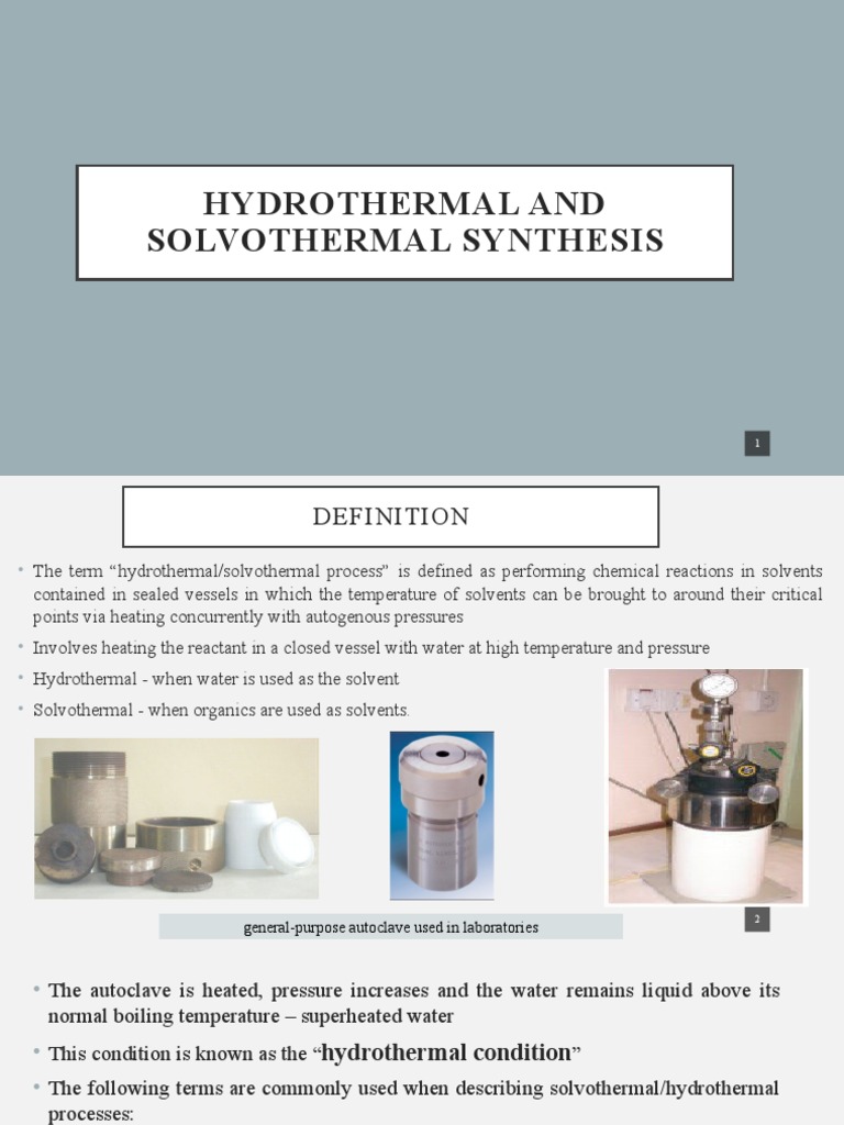 Hydrothermal and Solvothermal Synthesis | PDF | Titanium Dioxide ...