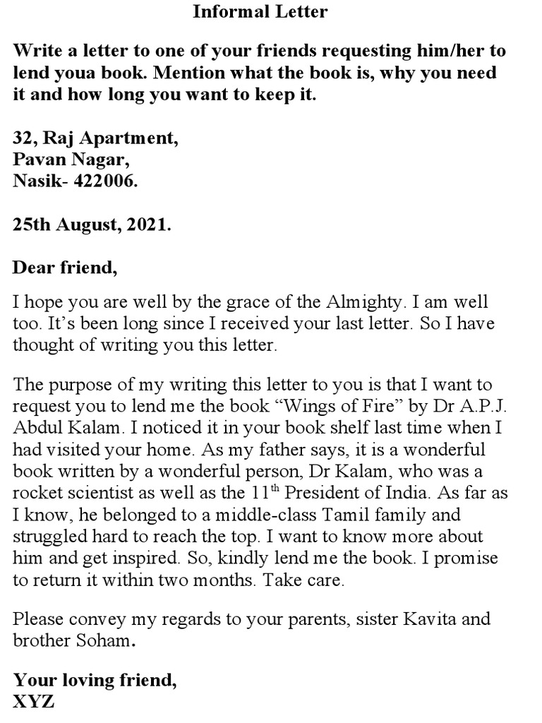 Letter Writing Guide for Class 8 | PDF | Social Science