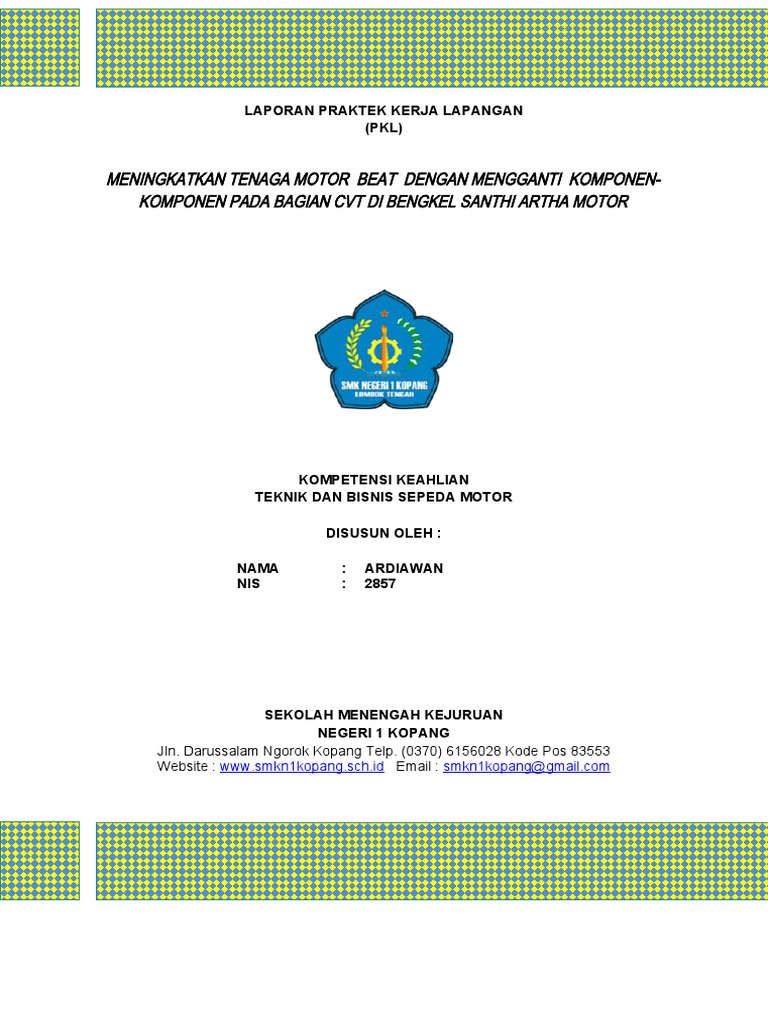 Laporan PKL 2021 - Ardiawan - TBSM | PDF