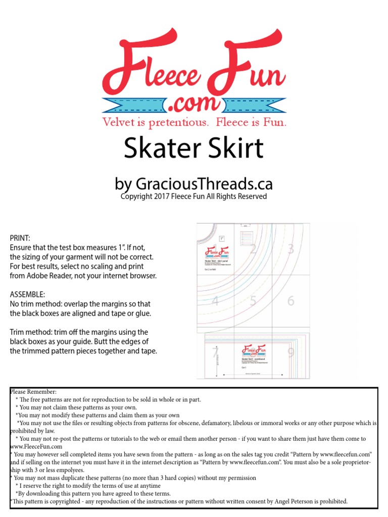 Fleece Fun Skater Skirt Free Pattern | PDF | Copyright