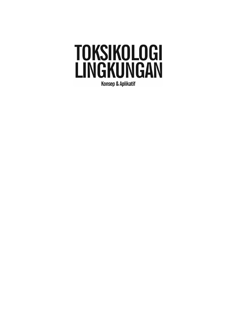 Toksikologi Lingkungan: Konsep & Aplikasi | PDF | Pengembangan Diri ...