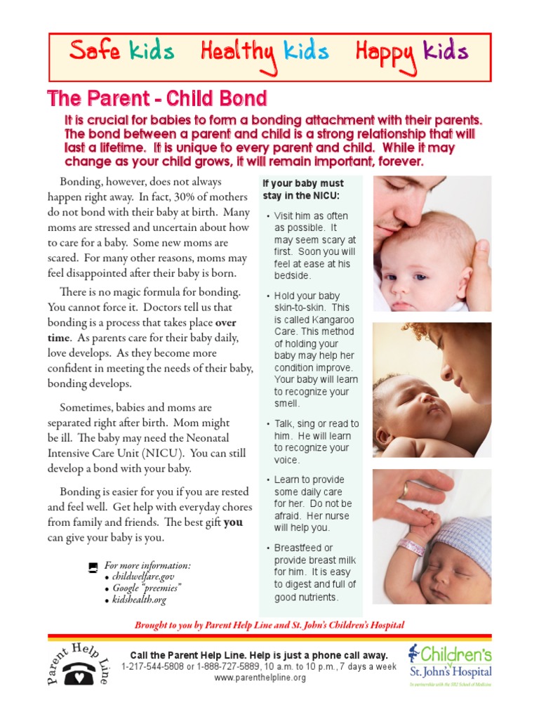 Safe Healthy Happy: The Parent - Child Bond | PDF | Neonatal Intensive ...