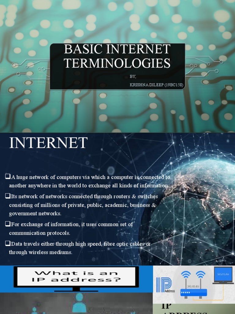 Basic Internet Terminologies Guide | PDF | World Wide Web | Internet & Web