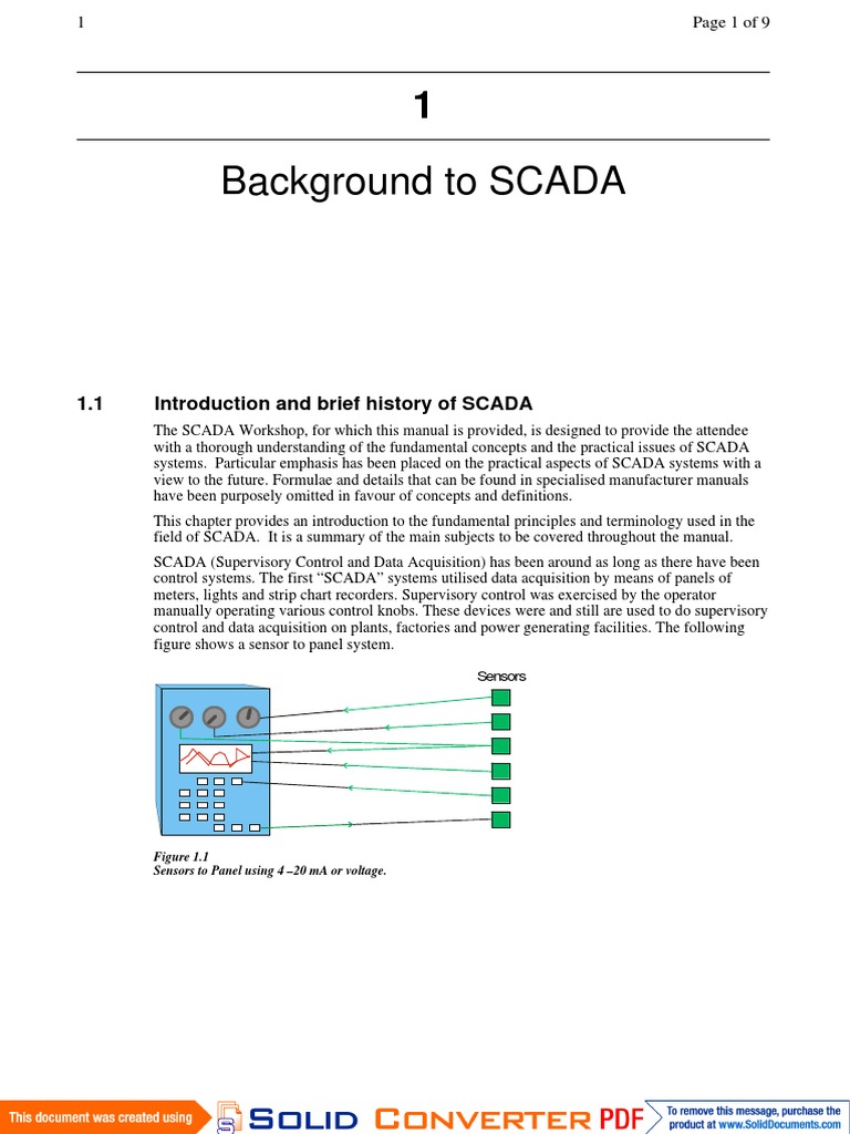 Background To SCADA: 1.1 Introduction and Brief History of SCADA | PDF ...