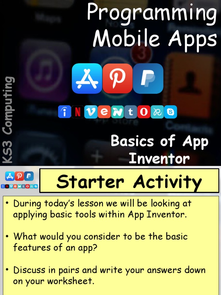 Lesson 3 4 Basics Of App Inventor Pdf Mobile App Login