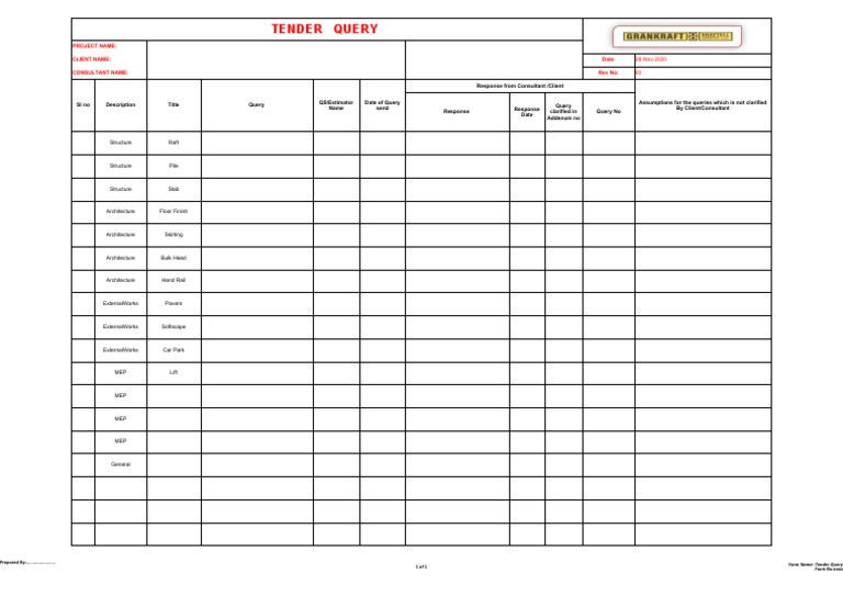 Tender Query | PDF