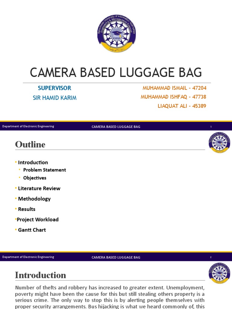 Camera Based Luggage Bag: Supervisor | PDF | Baggage | Computing