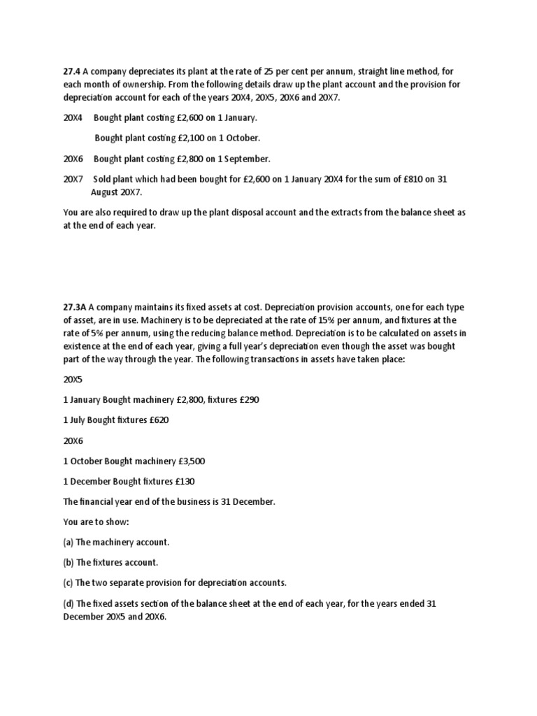 Depreciation Practice Question | PDF | Depreciation | Money