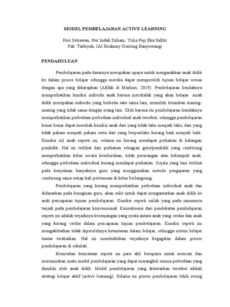 2 Model Pembelajaran Active Learning | PDF