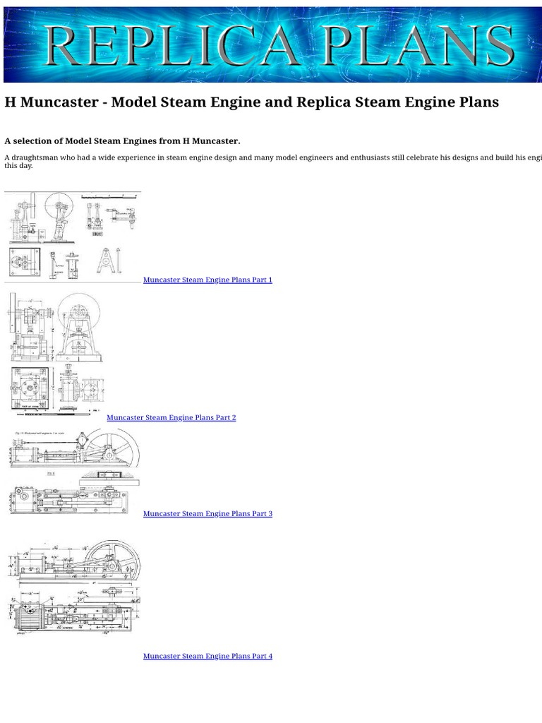 Steam Engine Muncaster Plans. (Replica Plans) | PDF | Technology ...