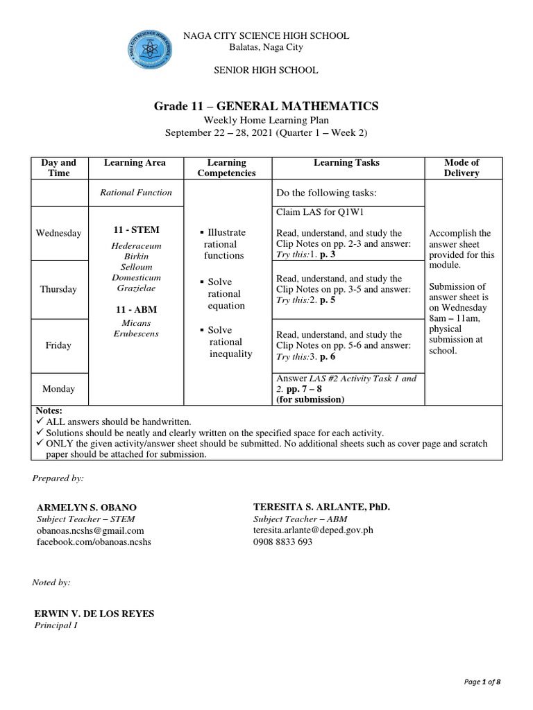 General Mathematics - Module #2 | PDF | Equations | Variable (Mathematics)
