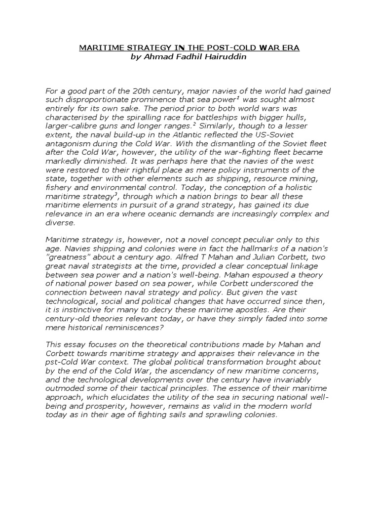 Maritime Strategy in The Post | PDF | Alfred Thayer Mahan | Navies