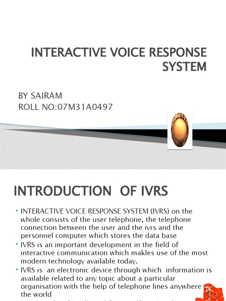 Interactive Voice Response System | PDF | Interactive Voice Response ...