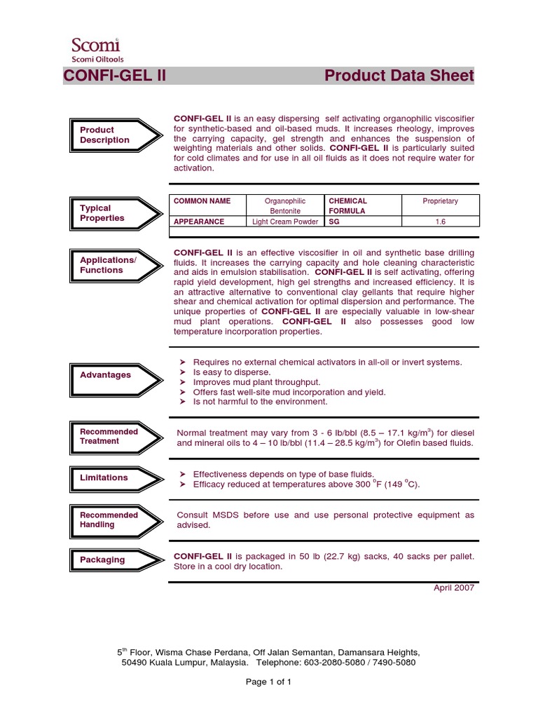 Confi-Gel LL Product Data Sheet | PDF | Gel | Materials