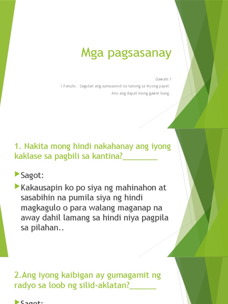 Mga Pagsasanay | PDF