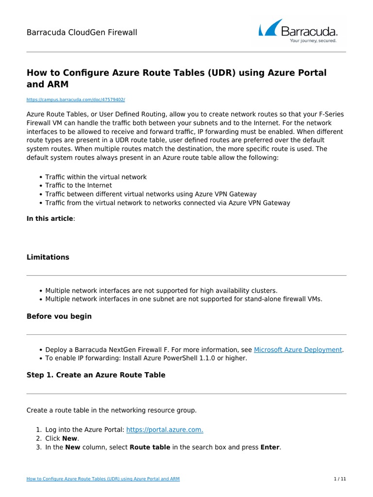 How To Configure Azure Route Tables (UDR) Using Azure Portal and ARM ...