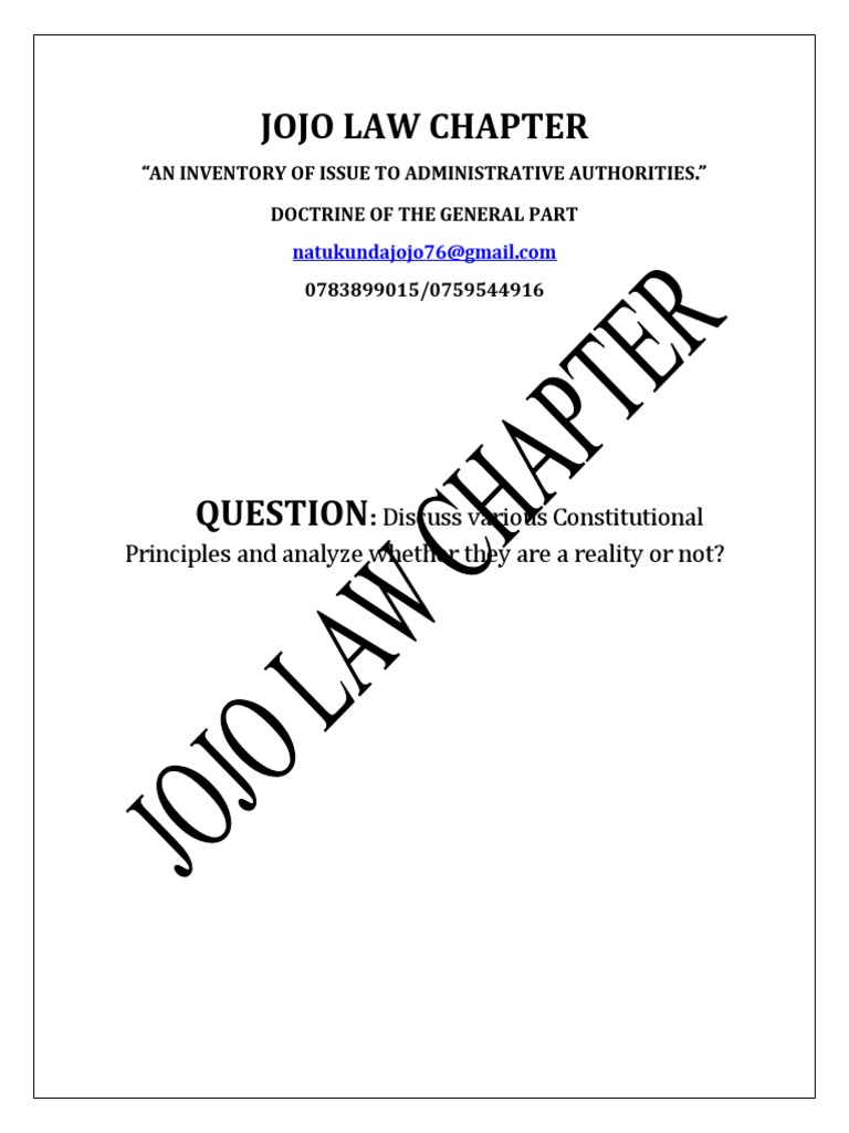 Jojo Law Chapter.... 3 | PDF | Separation Of Powers | Cabinet (Government)
