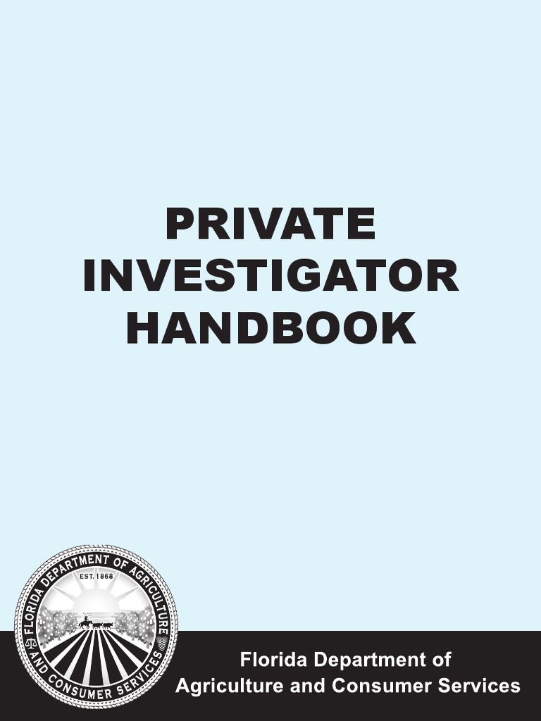 Private Investigator Handbook | PDF | License | Private Investigator