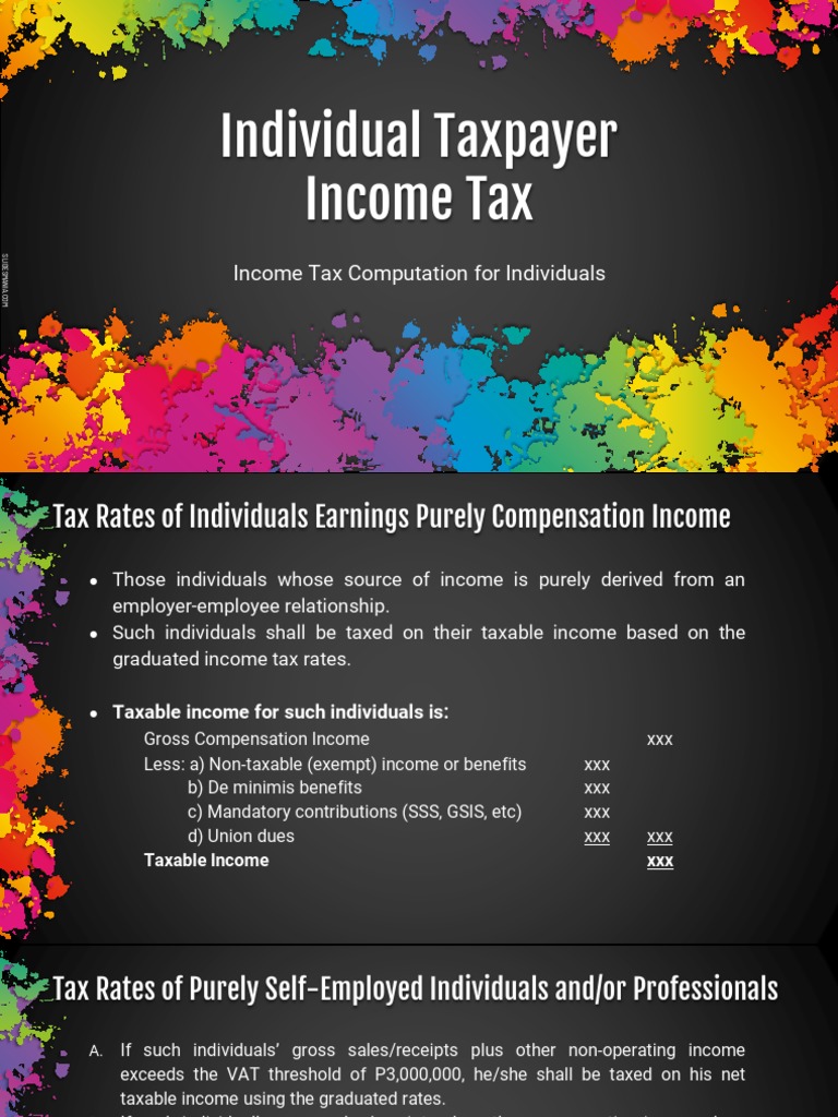 Individual Income Tax Computations | PDF | Taxes | Tax Rate Individual Income Tax Computations | PDF | Taxes | Tax Rate